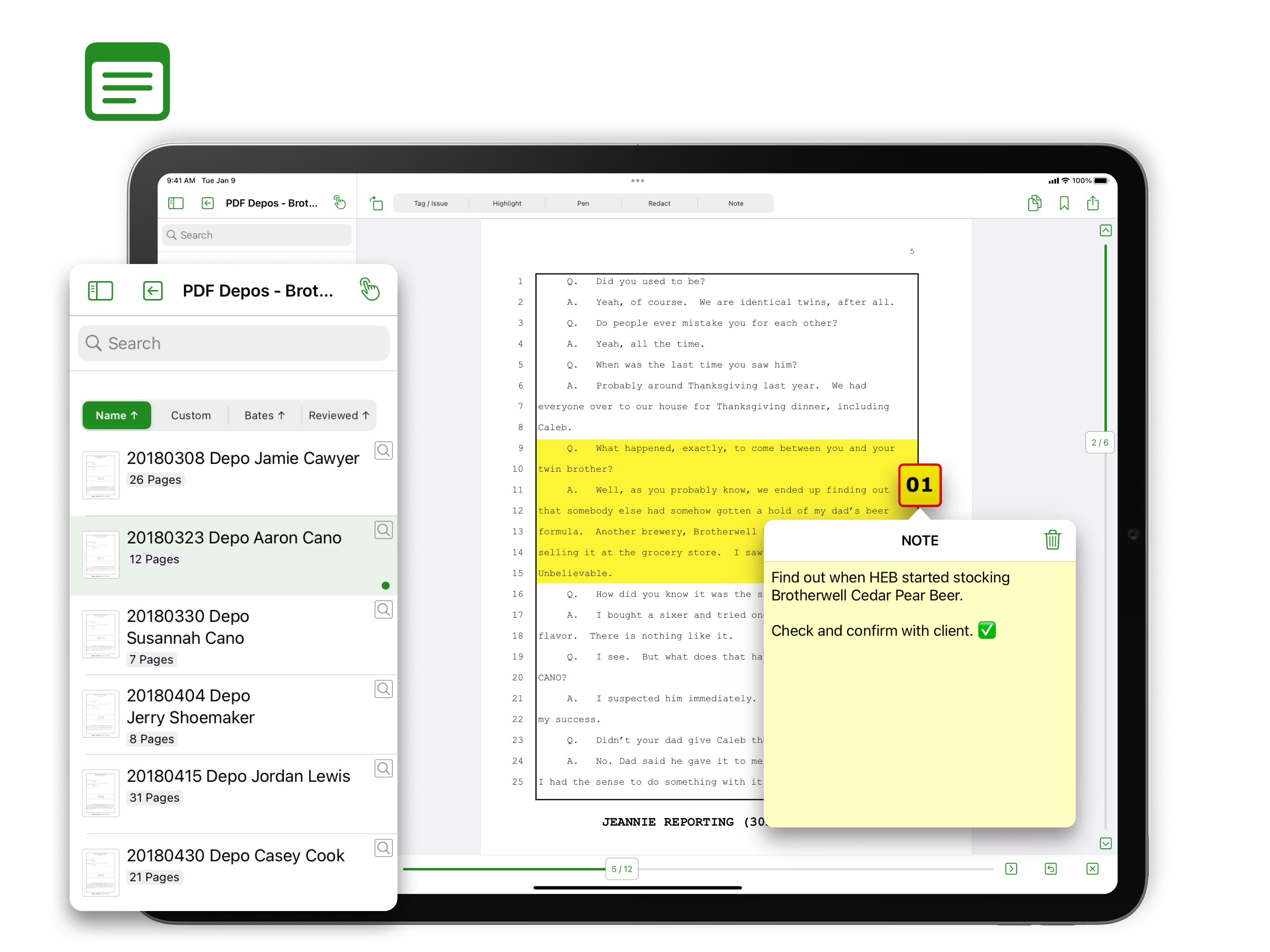 Interactive PDF Transcripts